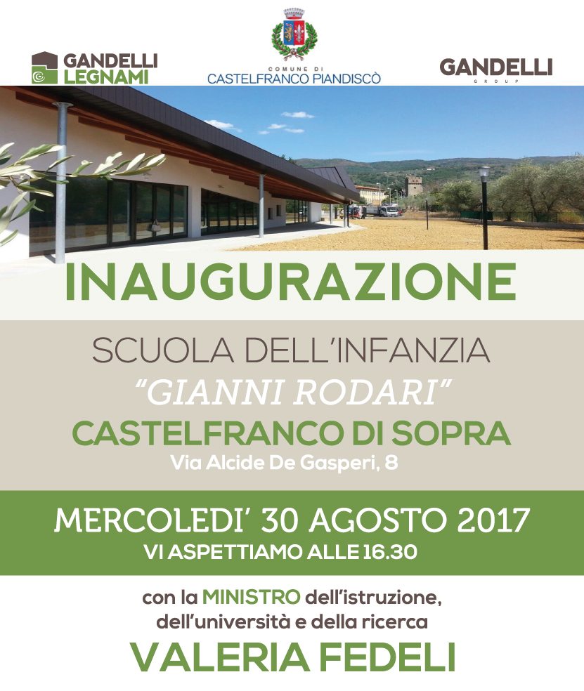 Inaugurazione Scuola in Legno "Gianni Rodari" | Castelfranco (AR) - Gandelli Group Gandelli Group